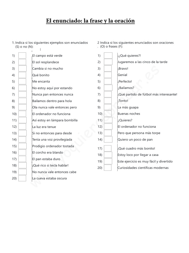 Frase y oración | PDF