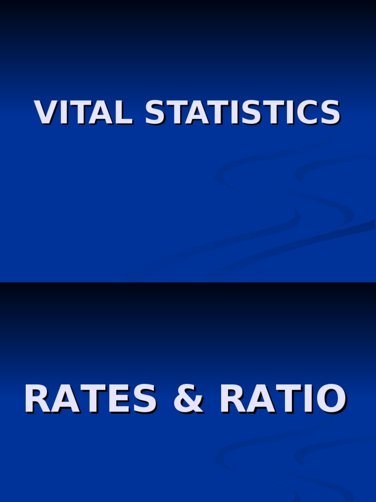 Vital Statistics | PDF | Mortality Rate | Maternal Death