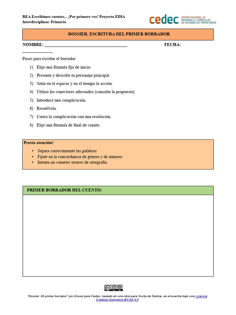 Dossier. Mi Primer Borrador | PDF | Puntuación | Léxico