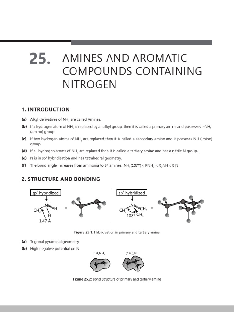 9.amines and Aromatic Compounds Containing NitrogenTheory | PDF | Amine | Chemical Compounds