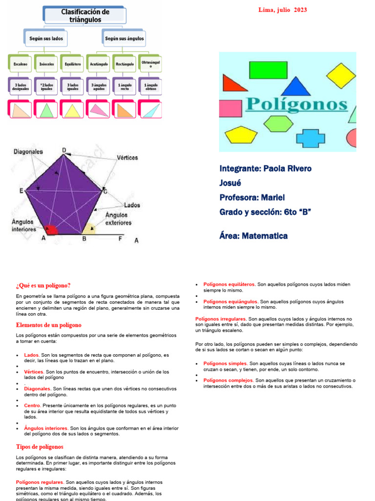 Diptico-2 (1) LOS POLIGONOS | PDF | Polígono | Ángulo
