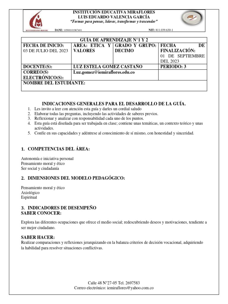 Etica-Décimo - G1,2-3er.p 2023 | PDF | Democracia | Ideologías políticas