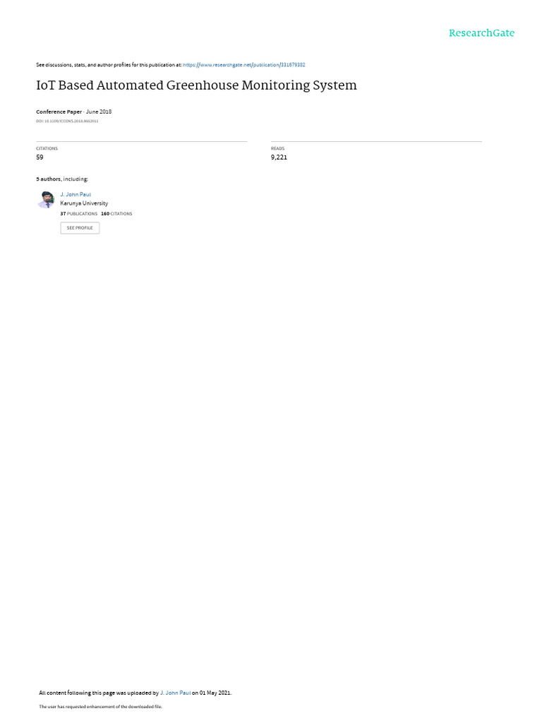 Io Tbasedgreenhousemonitoringsystem | PDF | Internet Of Things ...