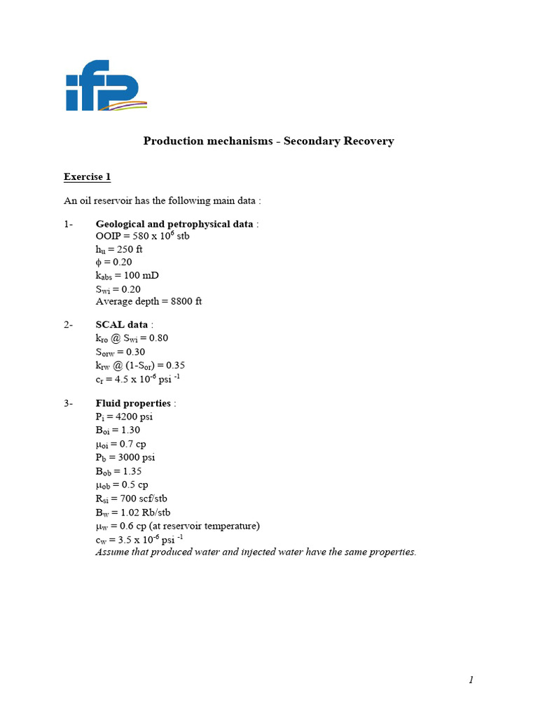 4.1 Injection EXERCISES Questions | PDF | Petroleum Reservoir ...