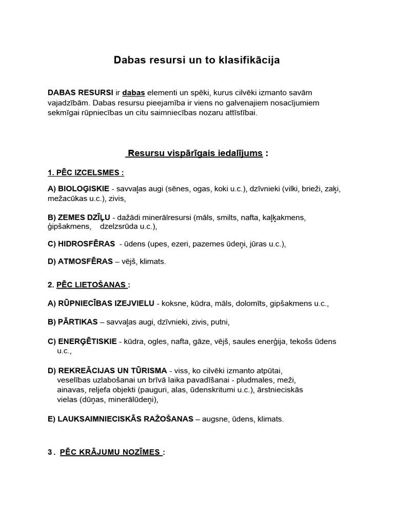 Dabas Resursi | PDF
