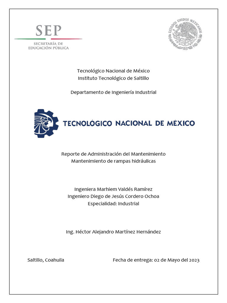 Adm de Mtto Proyecto FINAL | PDF | Información | Ingeniería de confiabilidad