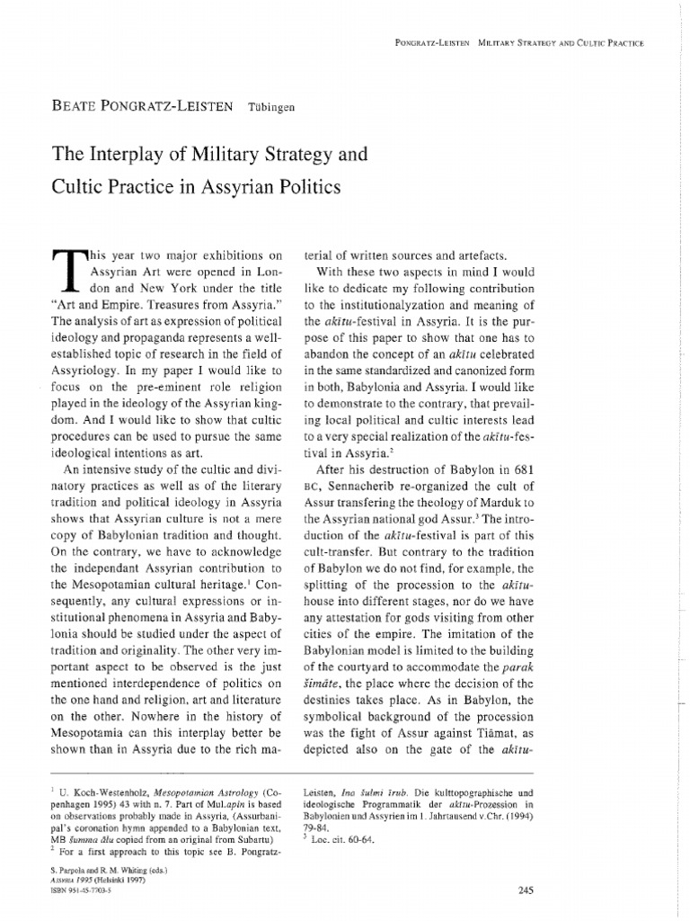 The Interplay of Military Strategy and C | PDF
