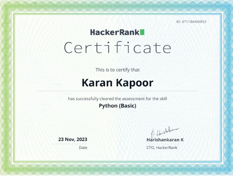 Python - Basic Certificate | PDF Python - Basic Certificate | PDF