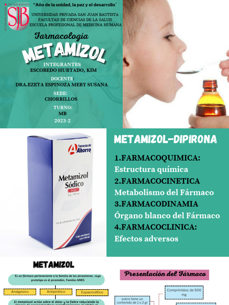 Metamizol Farmacologia | PDF | Farmacocinética | Medicina