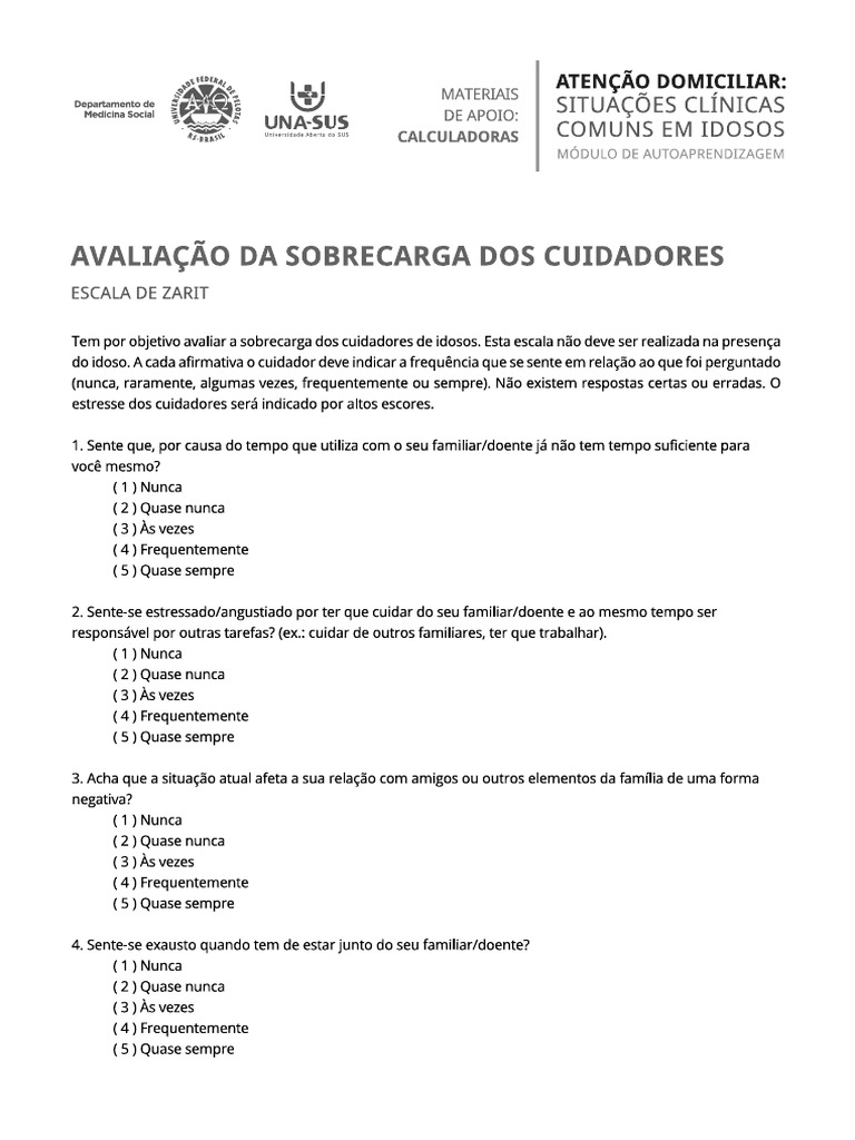 Escala de Zarit | PDF