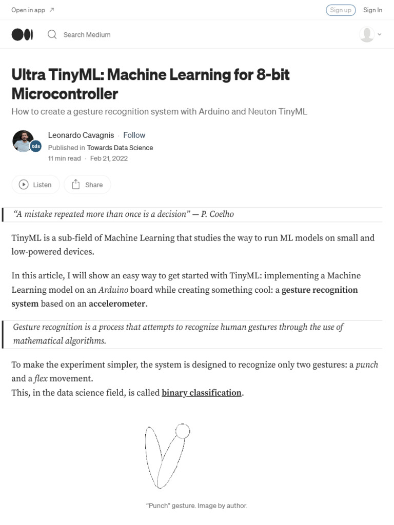 Ultra TinyML Machine Learning For 8 Bit Microcontroller | PDF | Machine Learning | Arduino