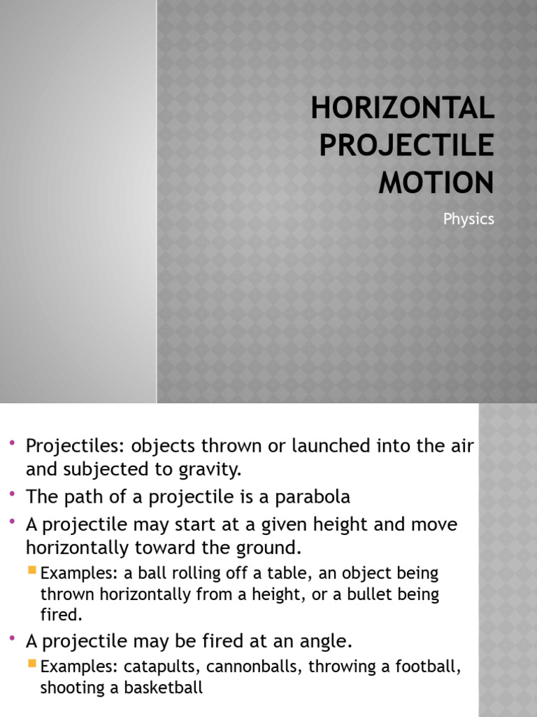 Horizontal Projectile Motion Physics | PDF | Projectiles | Physical Phenomena