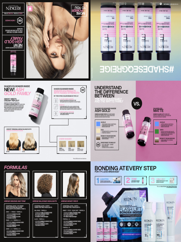 Redken 2021 NA Shades EQ Bonder Inside Wall Chart | PDF | Green | Color