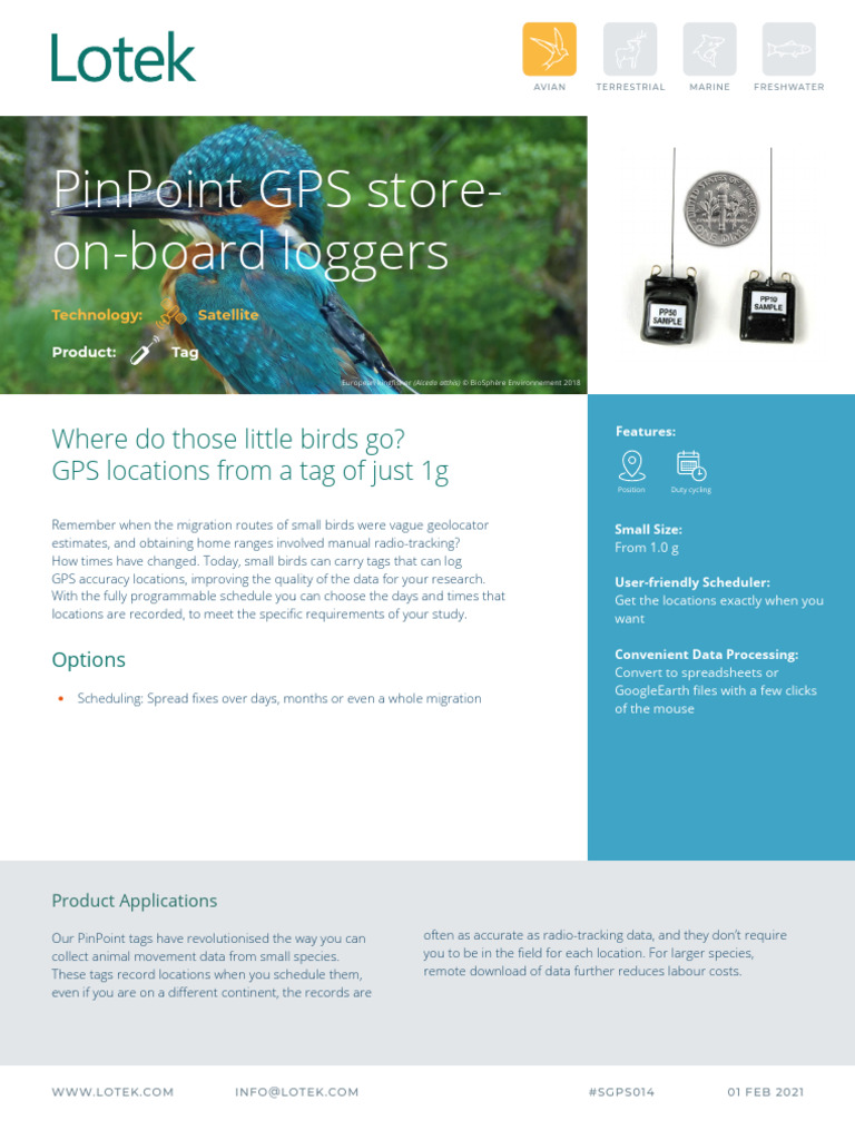 PinPoint GPS Spec Sheet | PDF | Global Positioning System