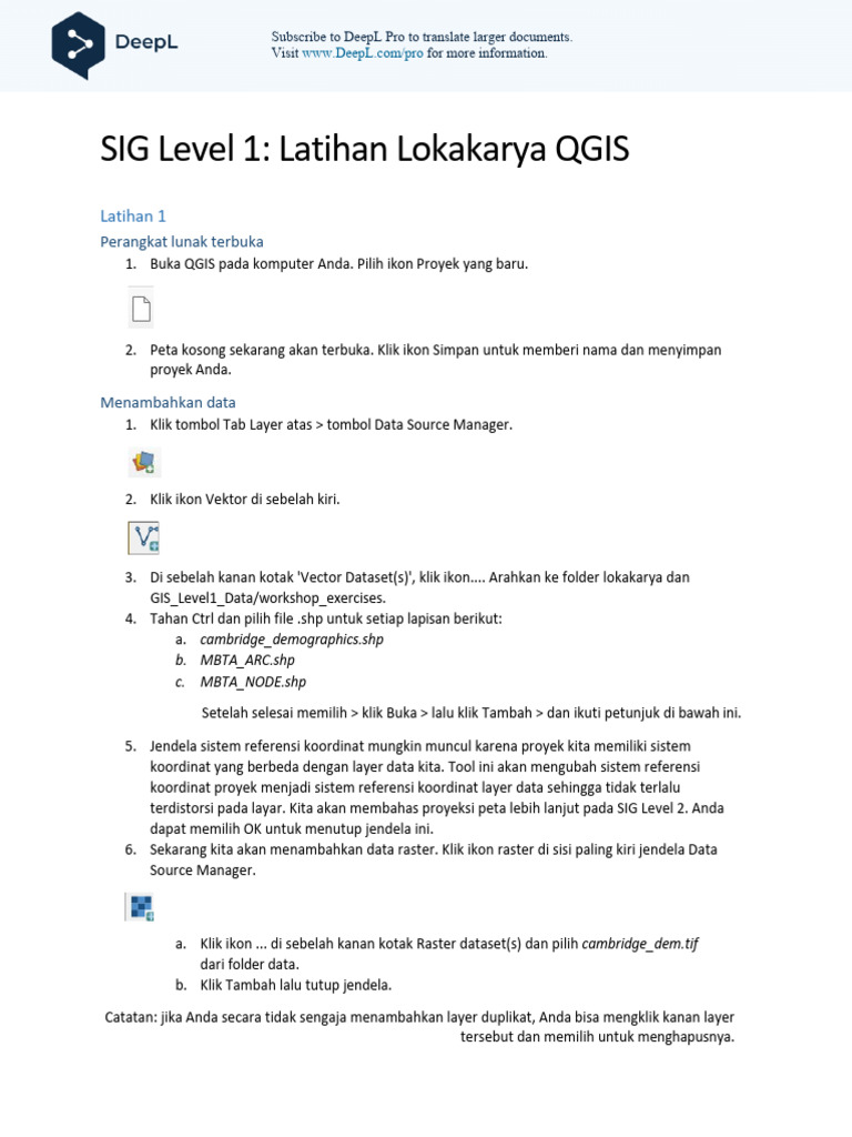 GIS Level 1 GIS Workshop Exercises Id | PDF