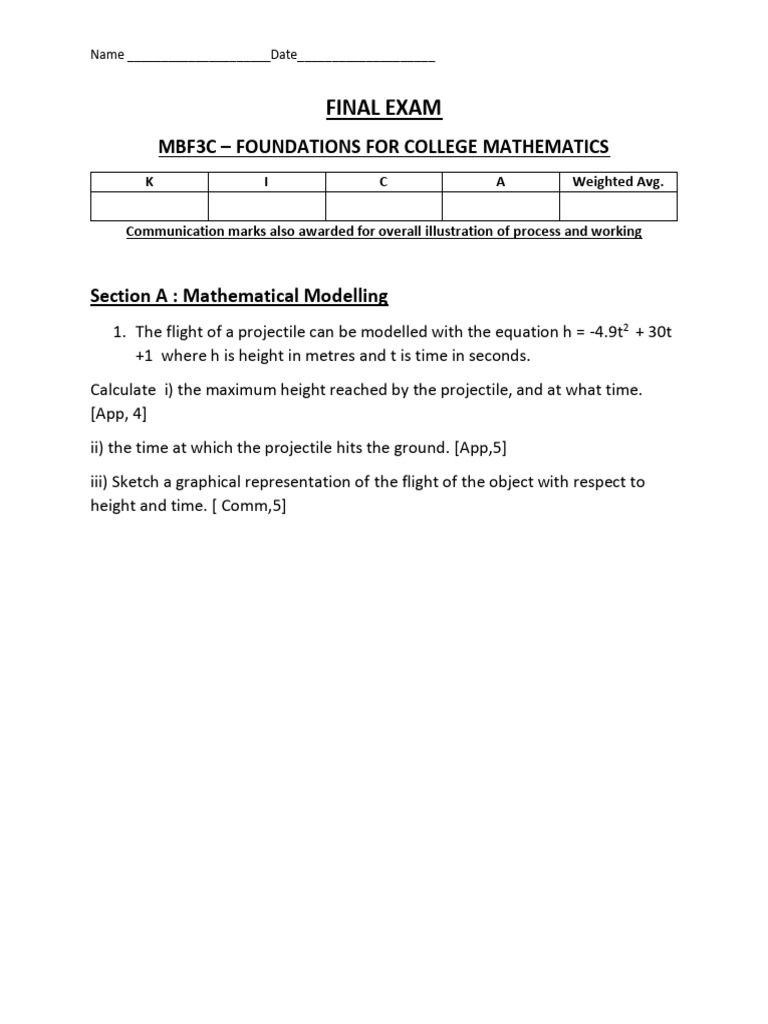 MBF3C Final Exam Review Guide | PDF | Interest | Mathematics