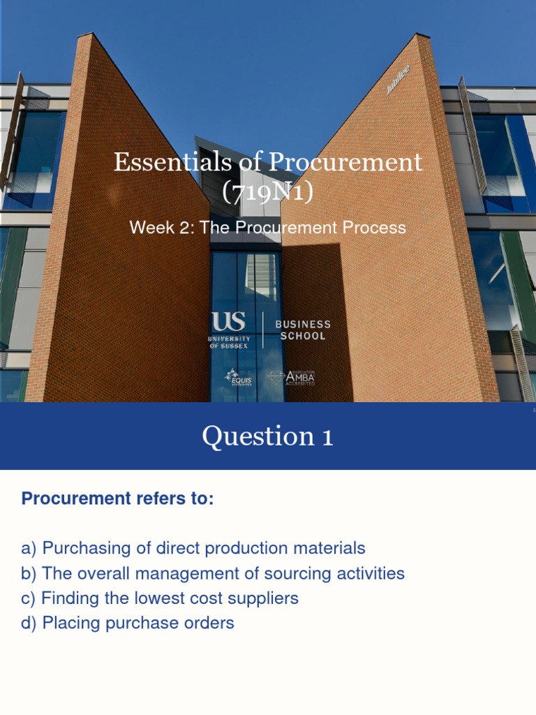 23 - 24 Lecture 2 | PDF | Request For Proposal | Procurement