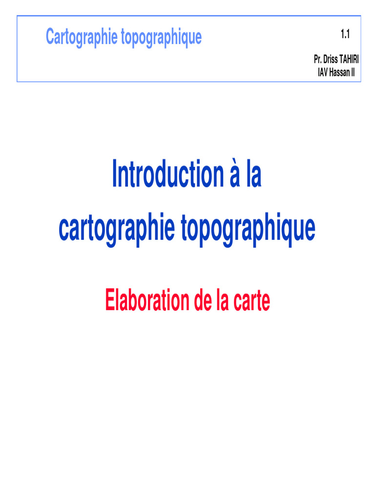 Introduction à la cartographie topographique | PDF | Topographie ...