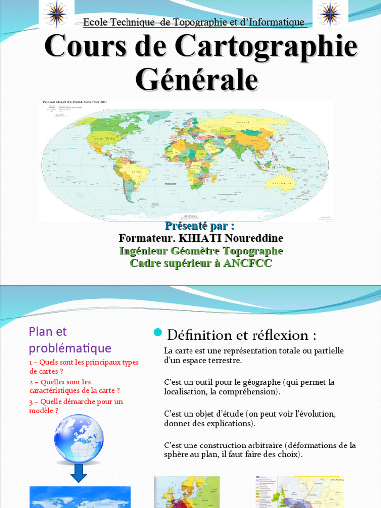 Cours de Cartographie Générale et Thématique | PDF | Cartographie ...