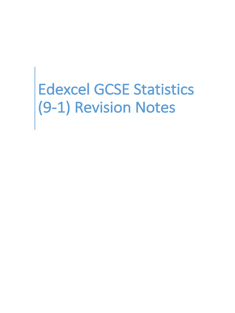 Statistics GCSE Revision Notes | PDF | Probability Distribution | Level ...