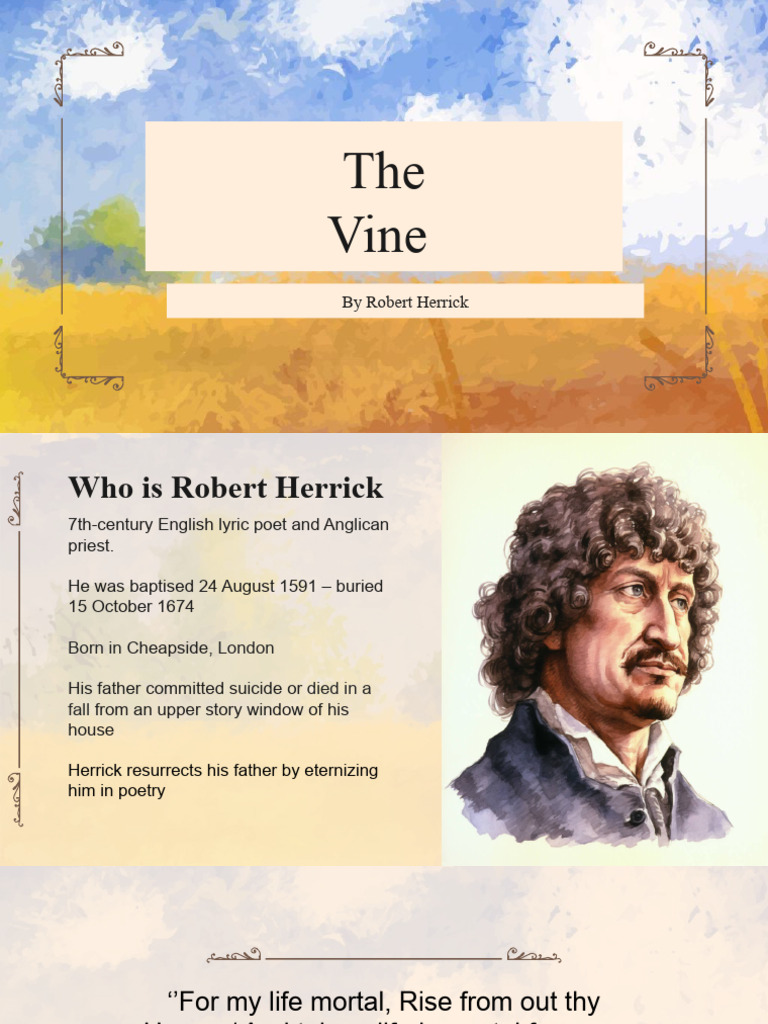 Analysis of Robert Herrick's "The Vine" | PDF