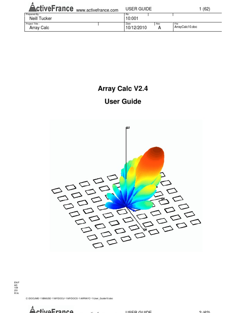 Array Calc V2 4 User Guide Pdf Polarization Waves Matrix