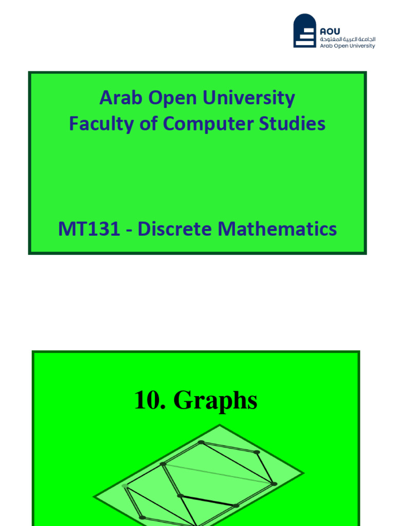 Discrete Math: Graphs Overview | PDF | Vertex (Graph Theory) | Mathematical Concepts