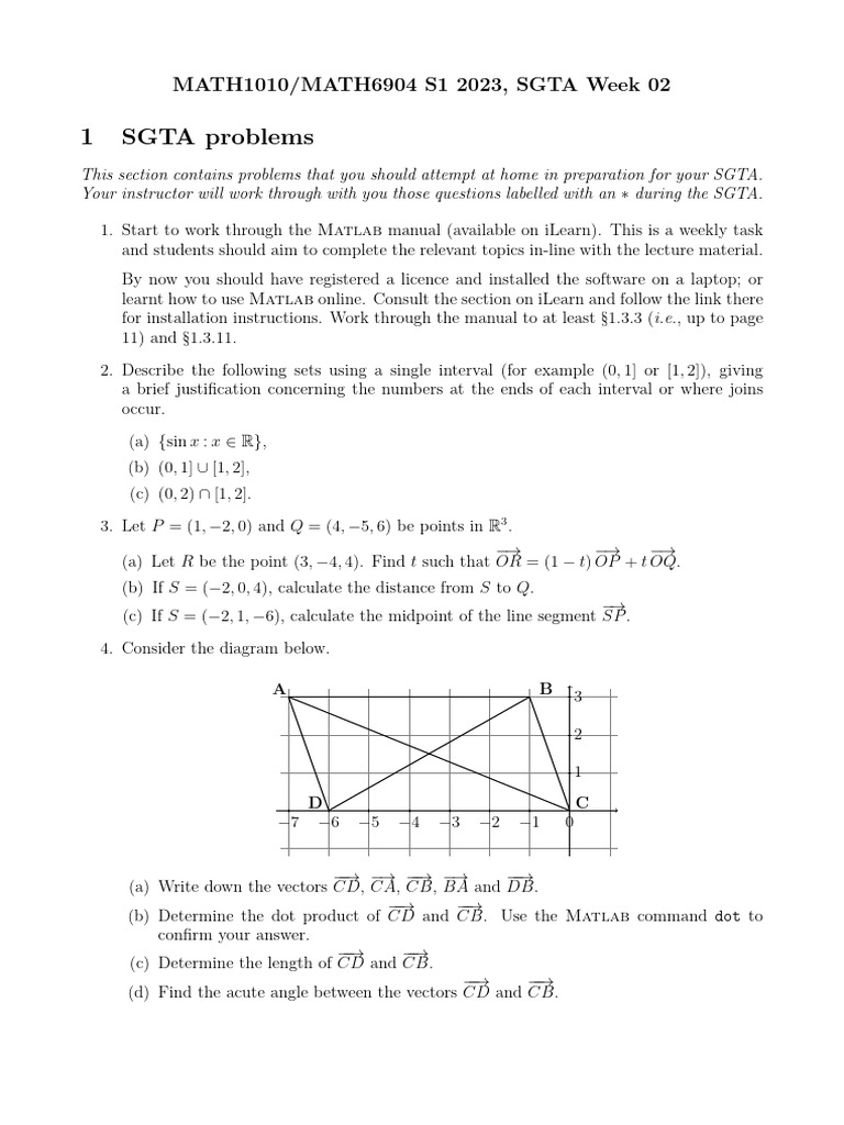 Sgta 2 | PDF | Euclidean Vector | Linear Algebra