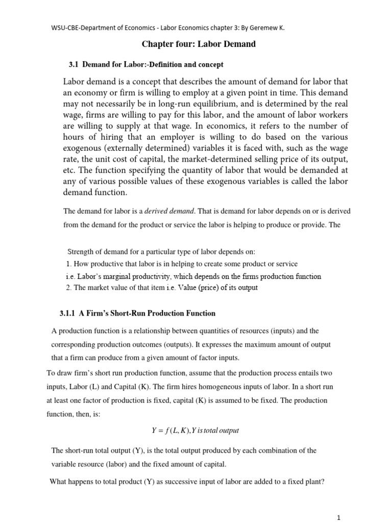 Chapter 3 (Labor Demand) | PDF | Labour Economics | Production Function