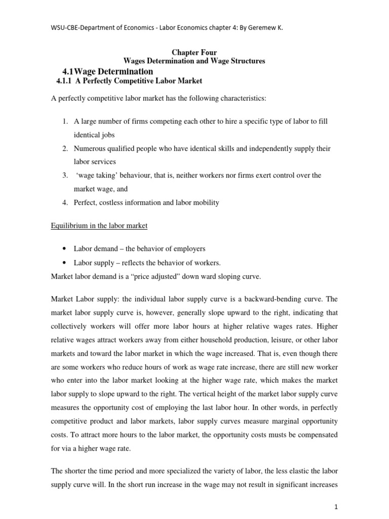 Wage Determination in Competitive Labor Markets | PDF | Cost Of Living ...