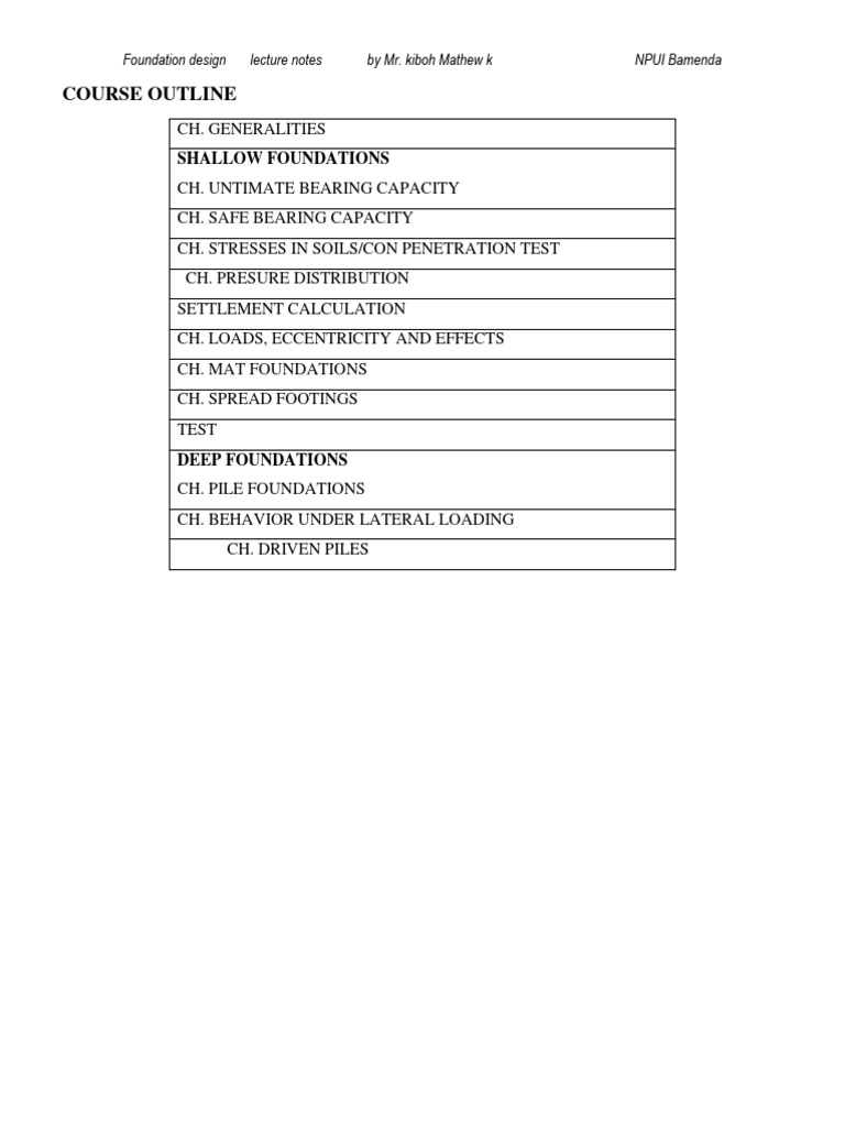 Foundation Design Notes Start | PDF | Deep Foundation | Foundation ...