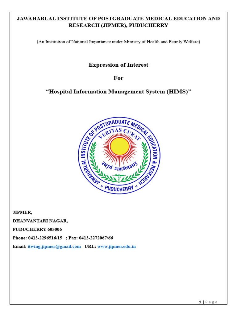 EOI - Hospital Information Management System (HIMS) 2023 | PDF ...