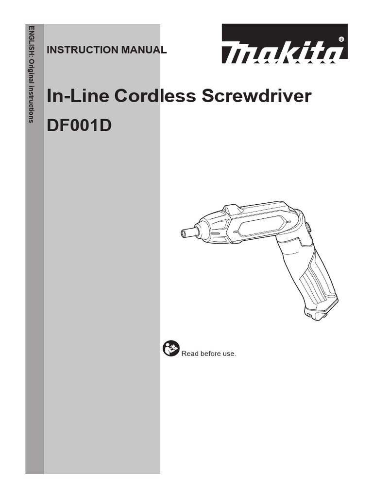 In-Line Cordless Screwdriver: Instruction Manual | PDF | Rechargeable ...