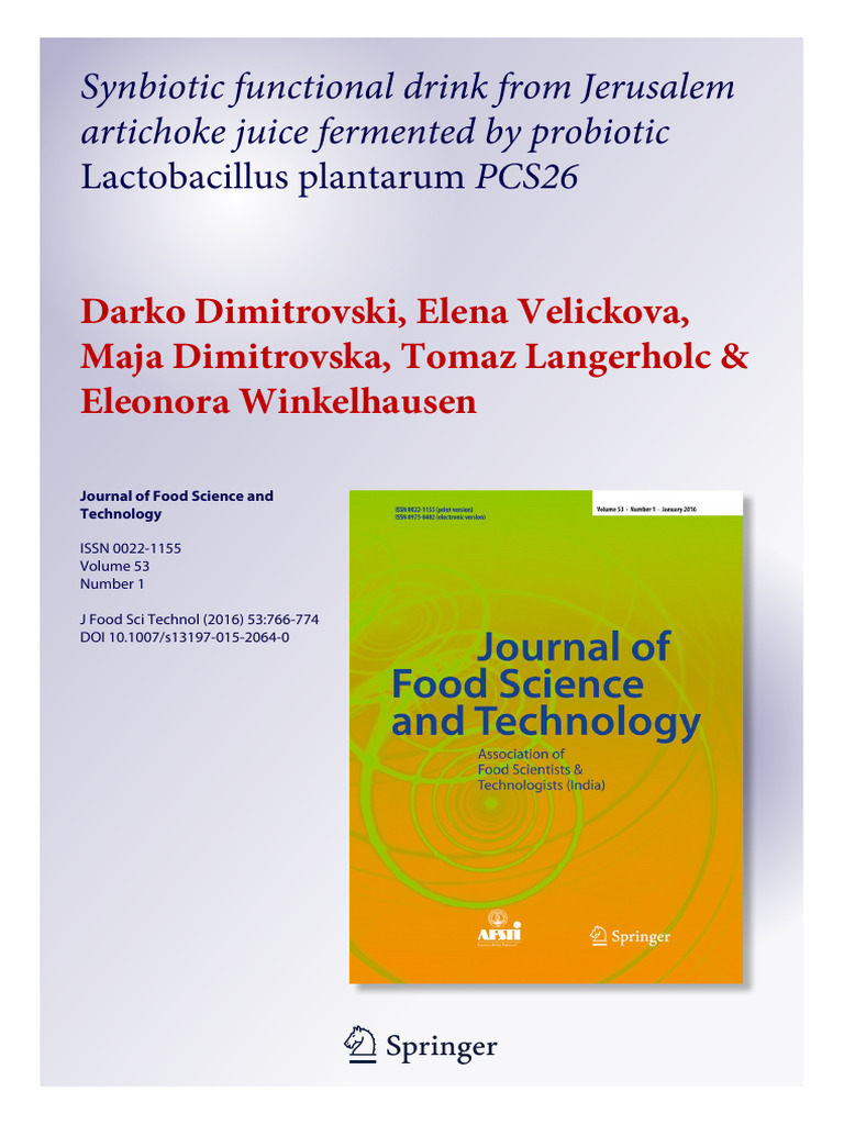 2016 Dimitrovski Et Al, 2016 FSTI So Volumen | PDF | Fermentation ...