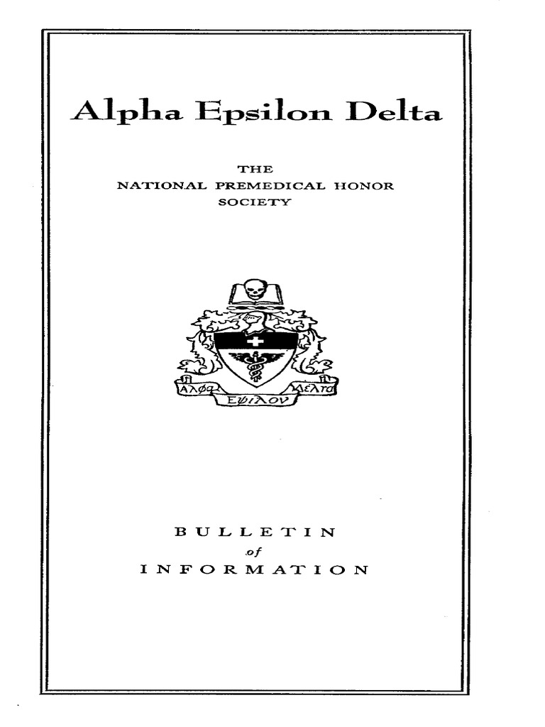 Alpha Epsilon Delta Information | PDF