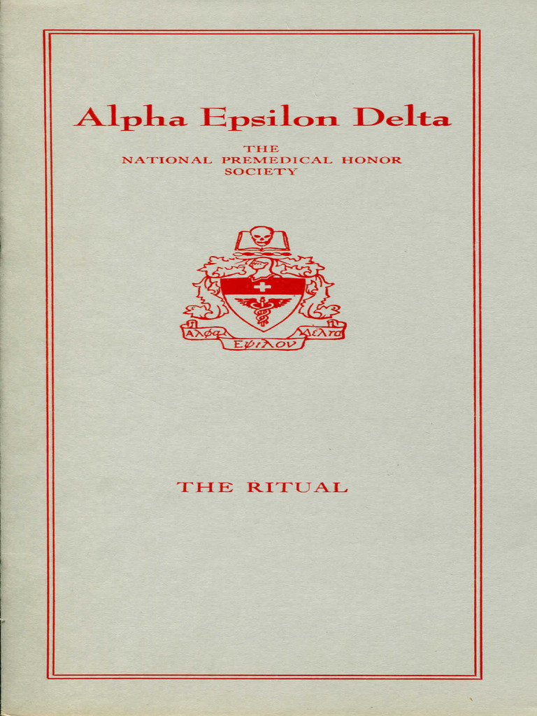 Alpha Epsilon Delta Ritual - Pre-Medical 1956 | PDF