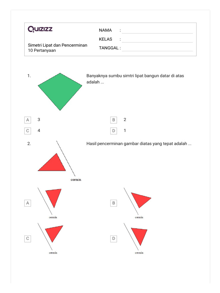 Simetri Lipat dan Pencerminan dalam Geometri | PDF