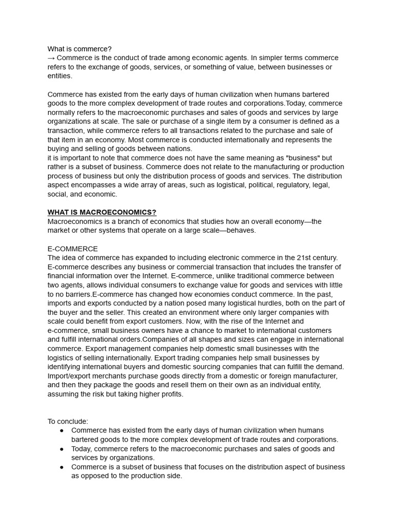 What Is Commerce | PDF | Commerce | E Commerce