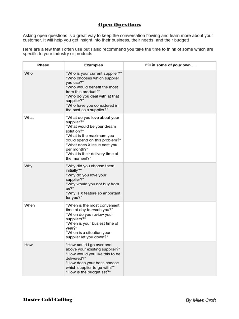 06 - 04 - Open Questions | PDF