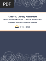 Grade 12 Literacy Assessment Answer Key | PDF