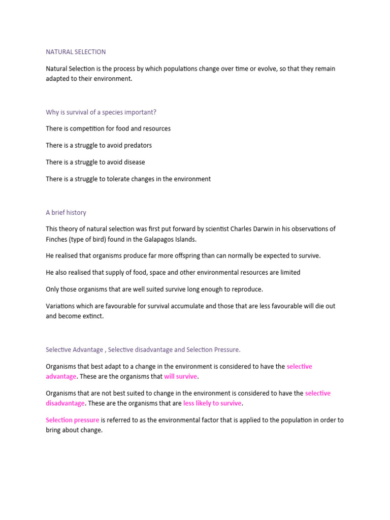 Natural Selection | PDF | Natural Selection | Ecological Niche