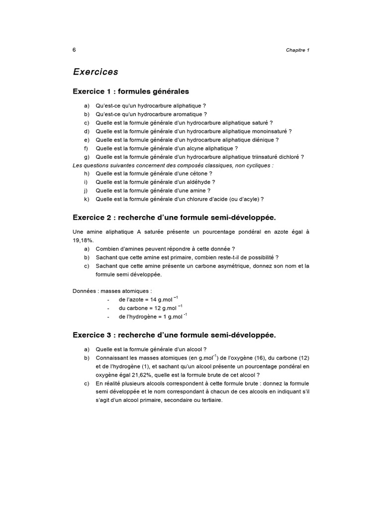 Formules et Nomenclature des Hydrocarbures | PDF | Cétone | Alcane