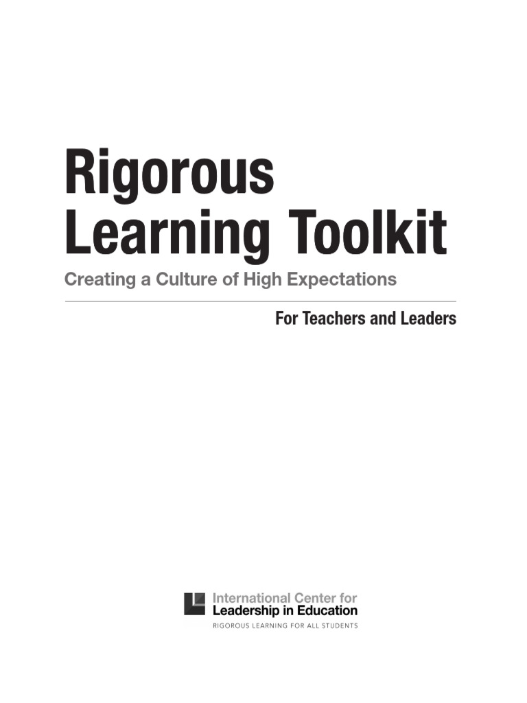 Rigorous Learning Toolkit | PDF | Teachers | Learning