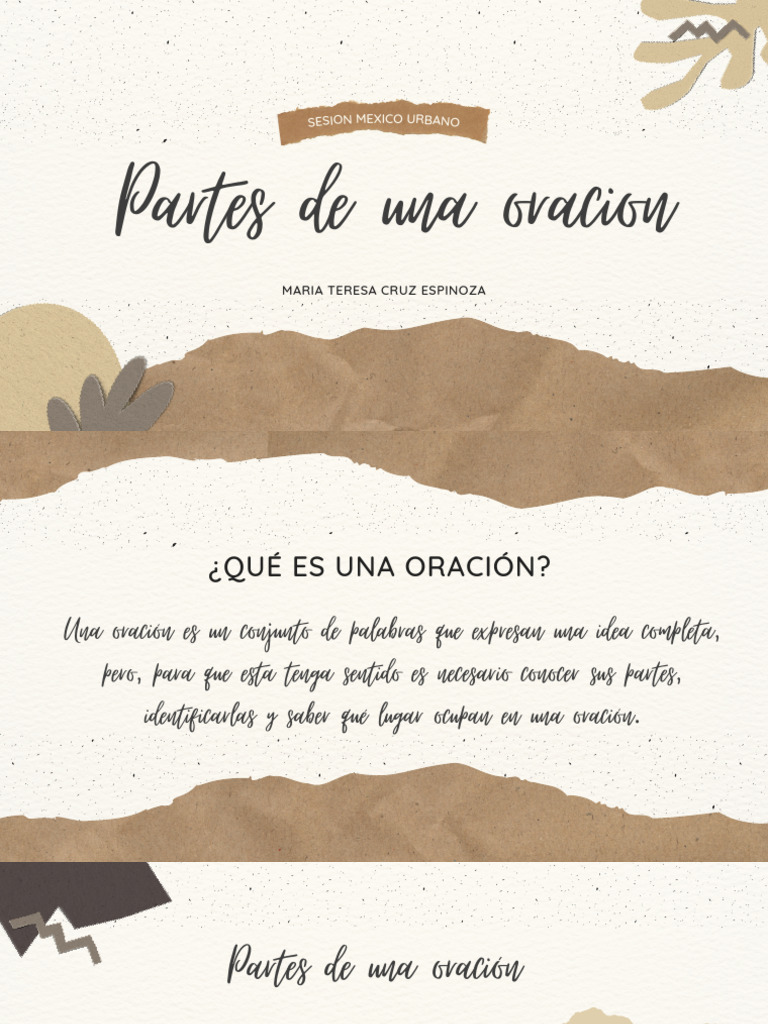 Partes de la Oración en Español | PDF | Asunto (gramática) | Oración ...