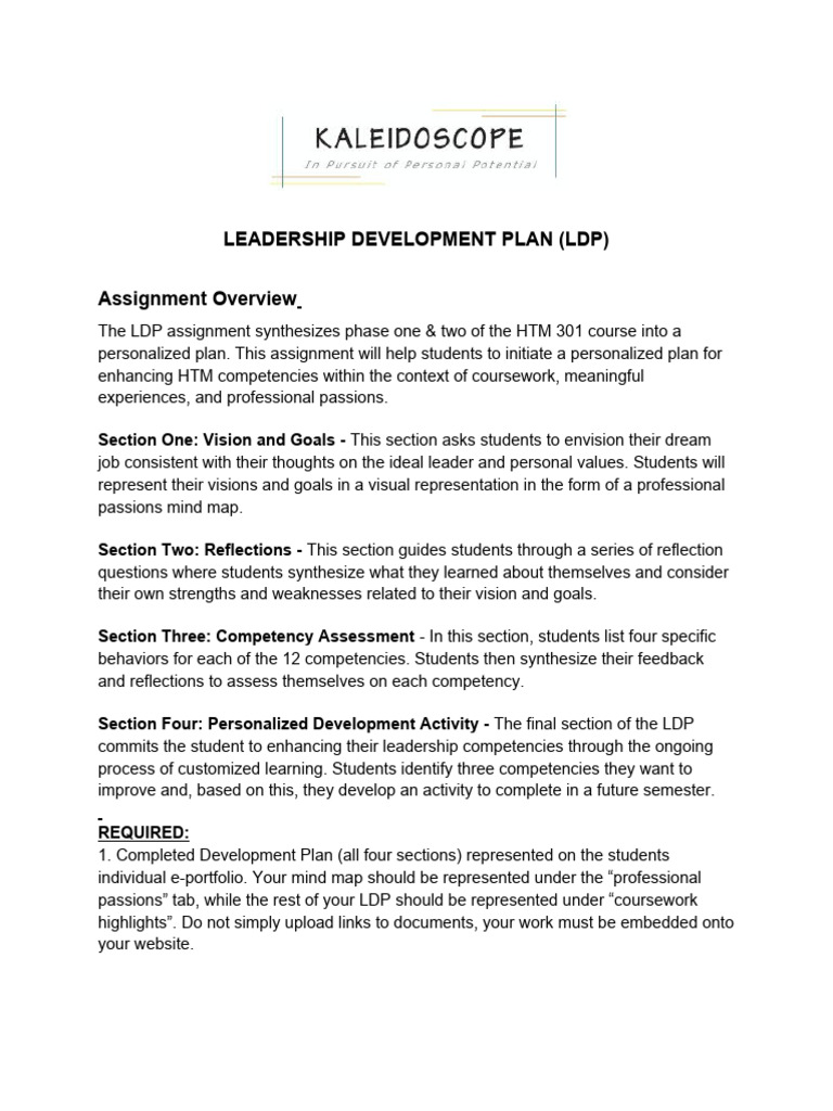 Leadership Development Plan (LDP) Assignment Overview | PDF | Goal | Leadership