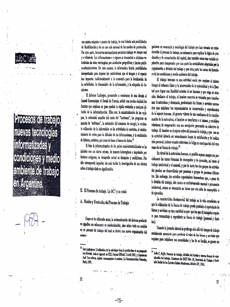 5to - U1 - Oblig - Neffa - Procesos de Trabajo | PDF