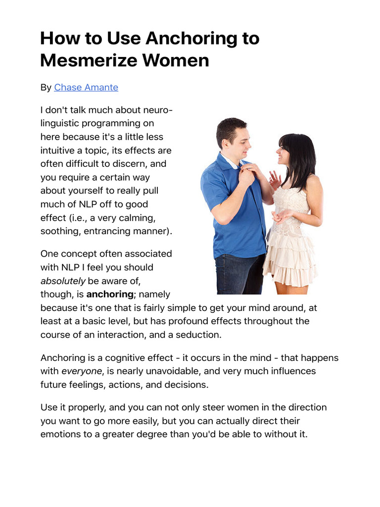 How To Use Anchoring To Mesmerize Women | PDF | Feeling | Emotions