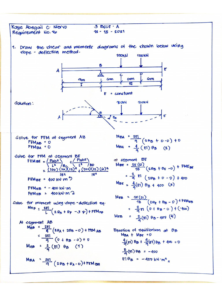 Structural Theory Solved Problems-21 | PDF