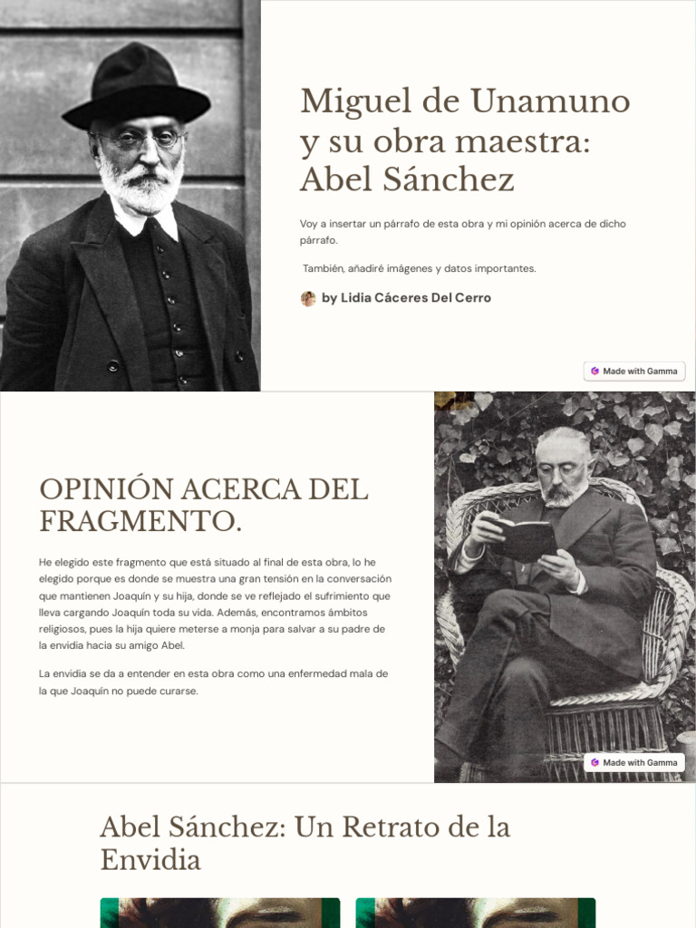 Miguel de Unamuno y Su Obra Maestra Abel Sanchez | PDF | Envidia