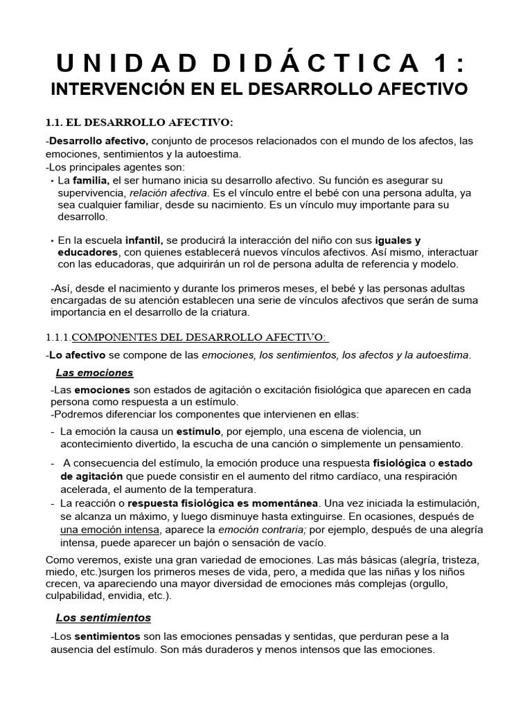 Tema 1 Dsa | PDF | Las emociones | Teoría de apego